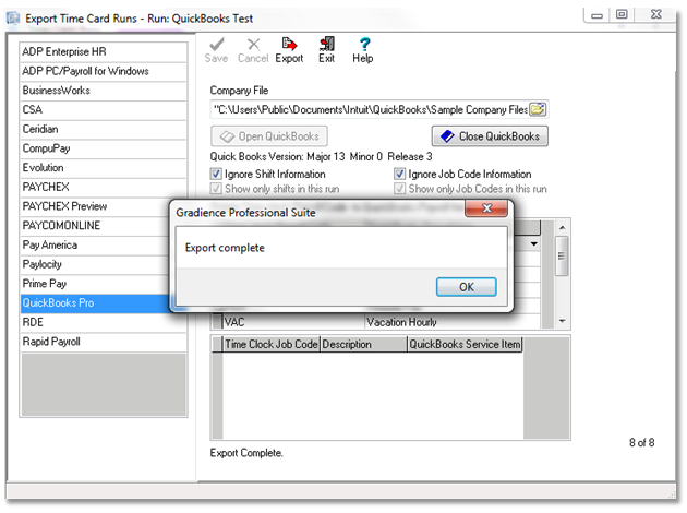 TimeClock - Integrating with QuickBooks – Gradience Support